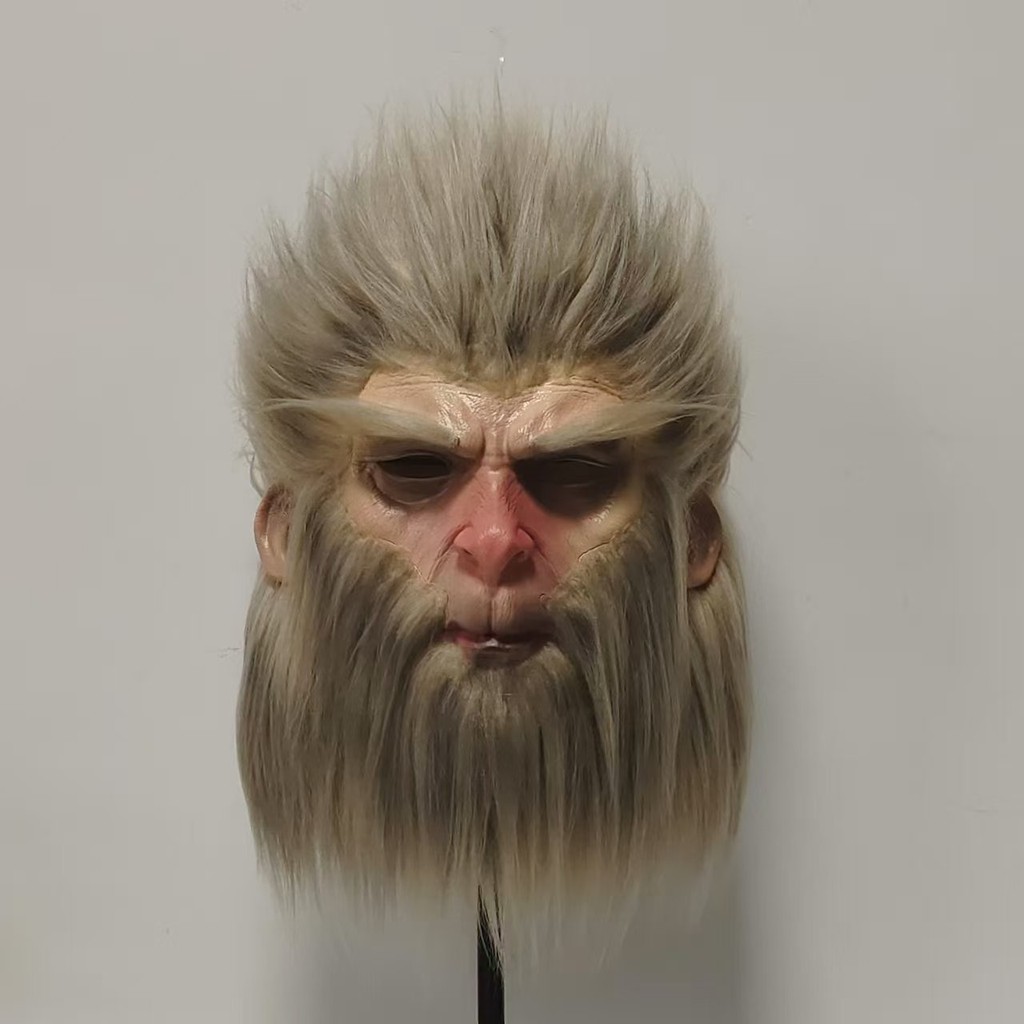 Penutup kepala Wukong mitos hitam baru topeng topeng monyet lucu Monkey ...
