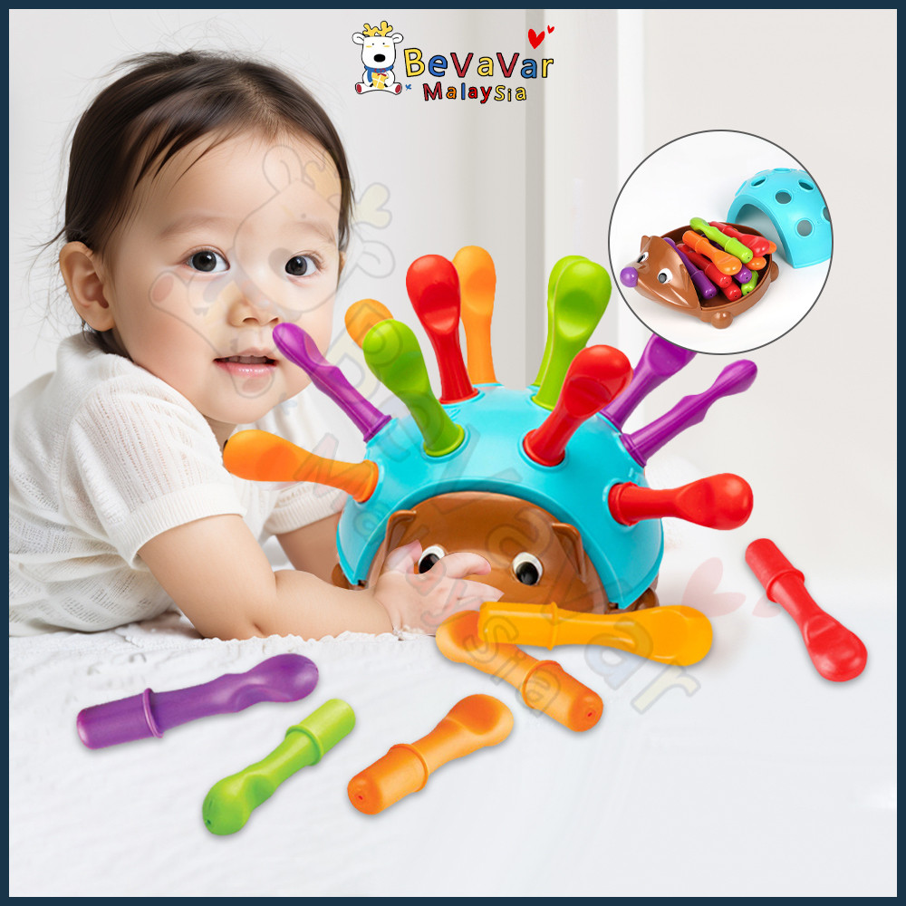 Bevavar Hedgehog Toy Kids Baby Early Learning Color Sorting Math ...