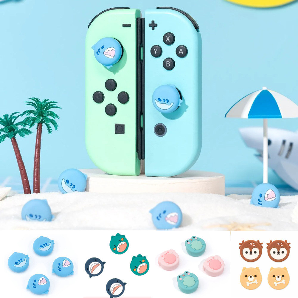 Shark Thumbstick Caps JoyCon Thumb Grip Caps For Nintendo Switch & Switch Oled / Lite Controller ...