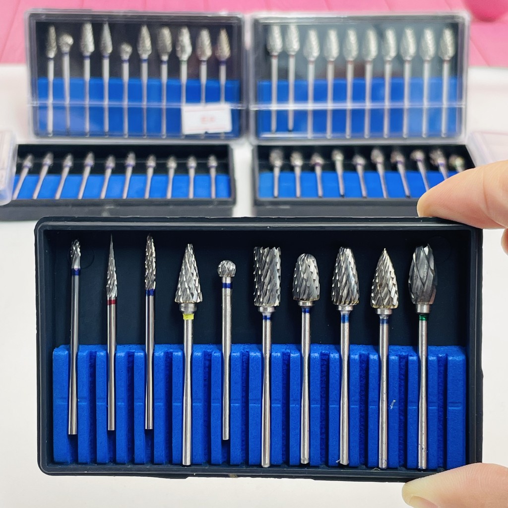 10pcs/set Dental Tungsten Carbide Burs HP Shank Rotary Bur Set 2.35mm ...