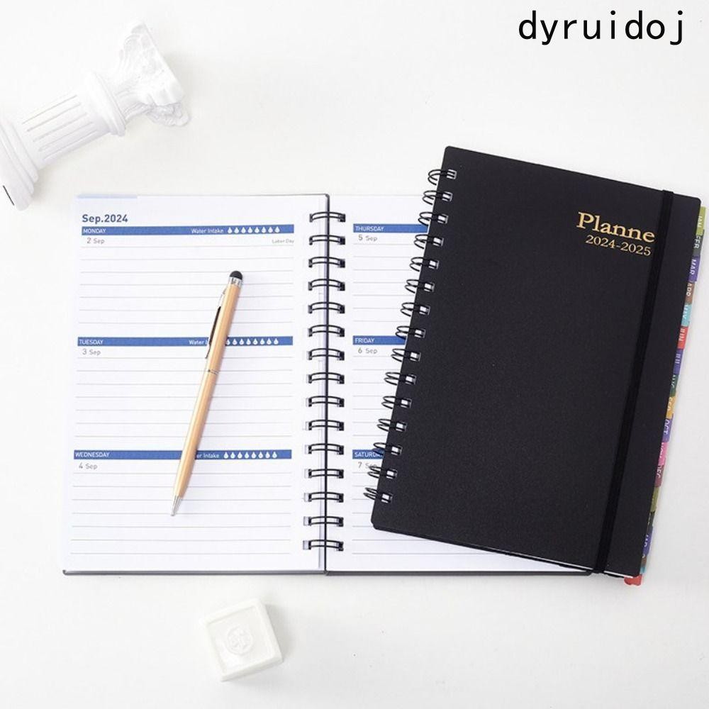 DYRUIDOJ Coil Ring Binder Notebook, A5 With Coil Soft Ring Coil Book, Cute Double Coil Ring ...