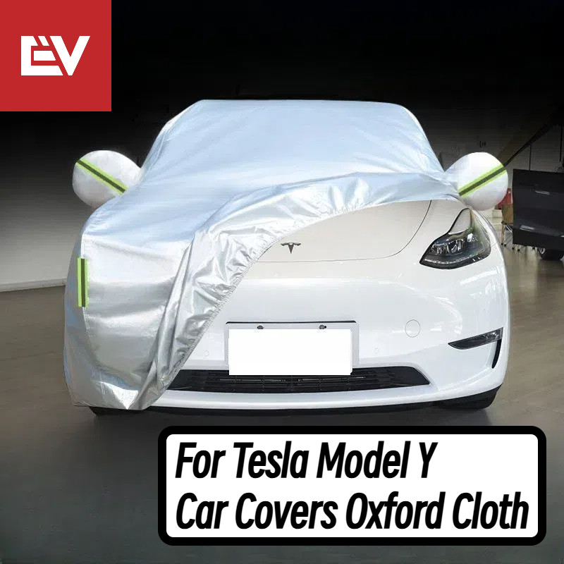 For Tesla Model Y Car Cover Extra Thick Oxford Cloth Full Cover Rain ...