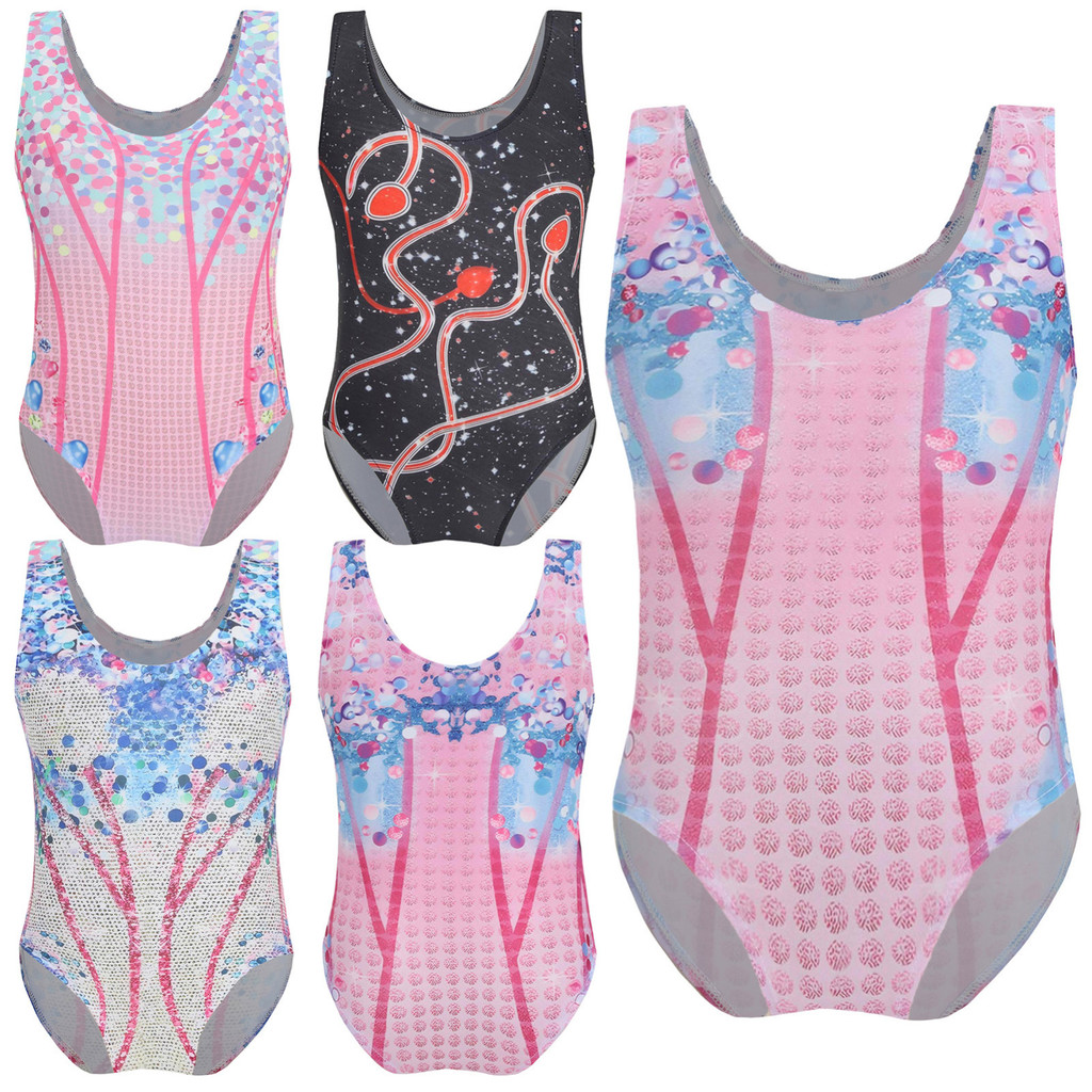 TiaoBug Girls Concert Outfit Fans Sparkles Bodysuit Leotard Touring ...