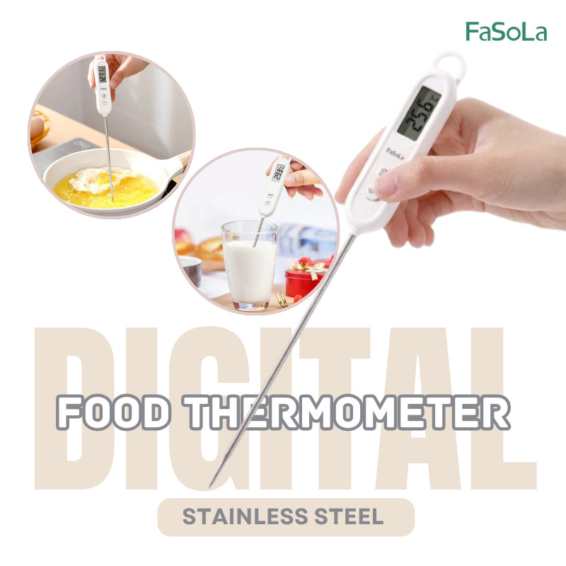 FaSoLa Digital Food Thermometer Food Probe 3 Sec Instant Read Kitchen ...