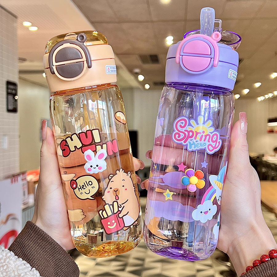 Dual Drinking Water Bottle Cups High-color Portable Student Niche Cute ...