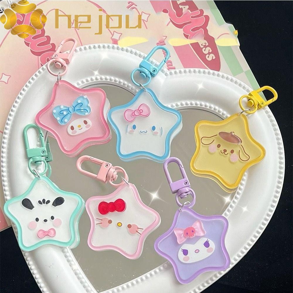 HEJOU Cute Pentagram Keychain, Mymelody Pochacco Kuromi Star Pendant, Unique Kitty Pompompurin ...