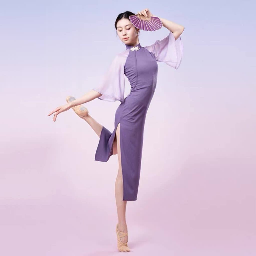 Classical Dance Costume Cheongsam Dance Costume Knitted Body Rhyme ...