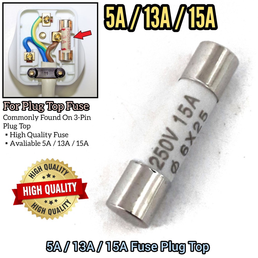 Fuse Plug 5A, 13A, 15A For Home Electrical Appliances Plug Top 1pcs ...