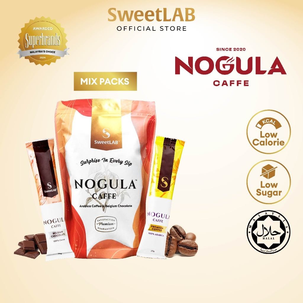 SweetLAB Nogula Caffe Mix Pack (10's) [Nogula Coffee + Nogula Belgian ...
