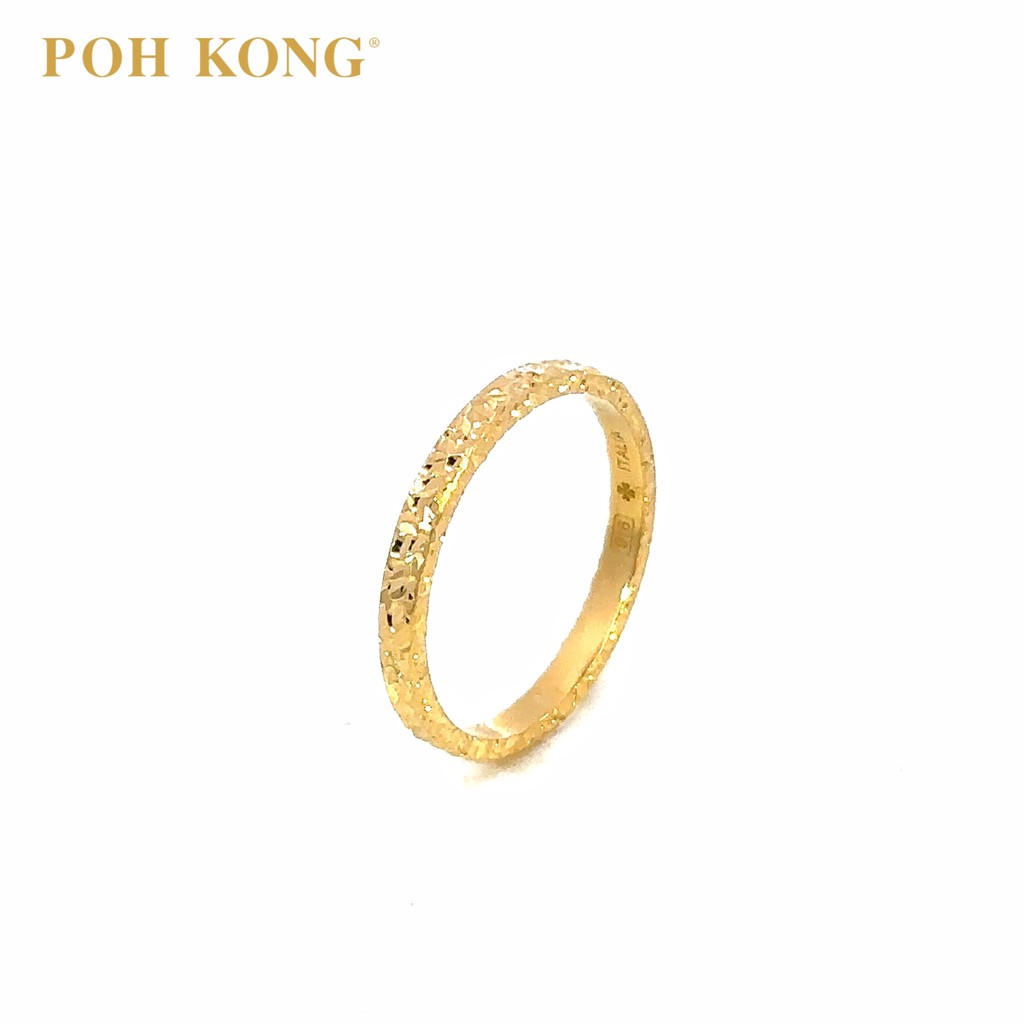 POH KONG 916/22K Yellow Gold Shattered Ice Wedder Ring | Shopee Malaysia