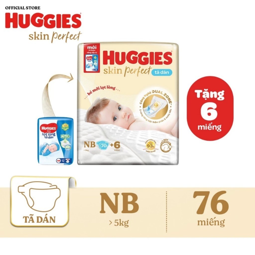 Huggies Newborn Diapers NB70+6 Pieces