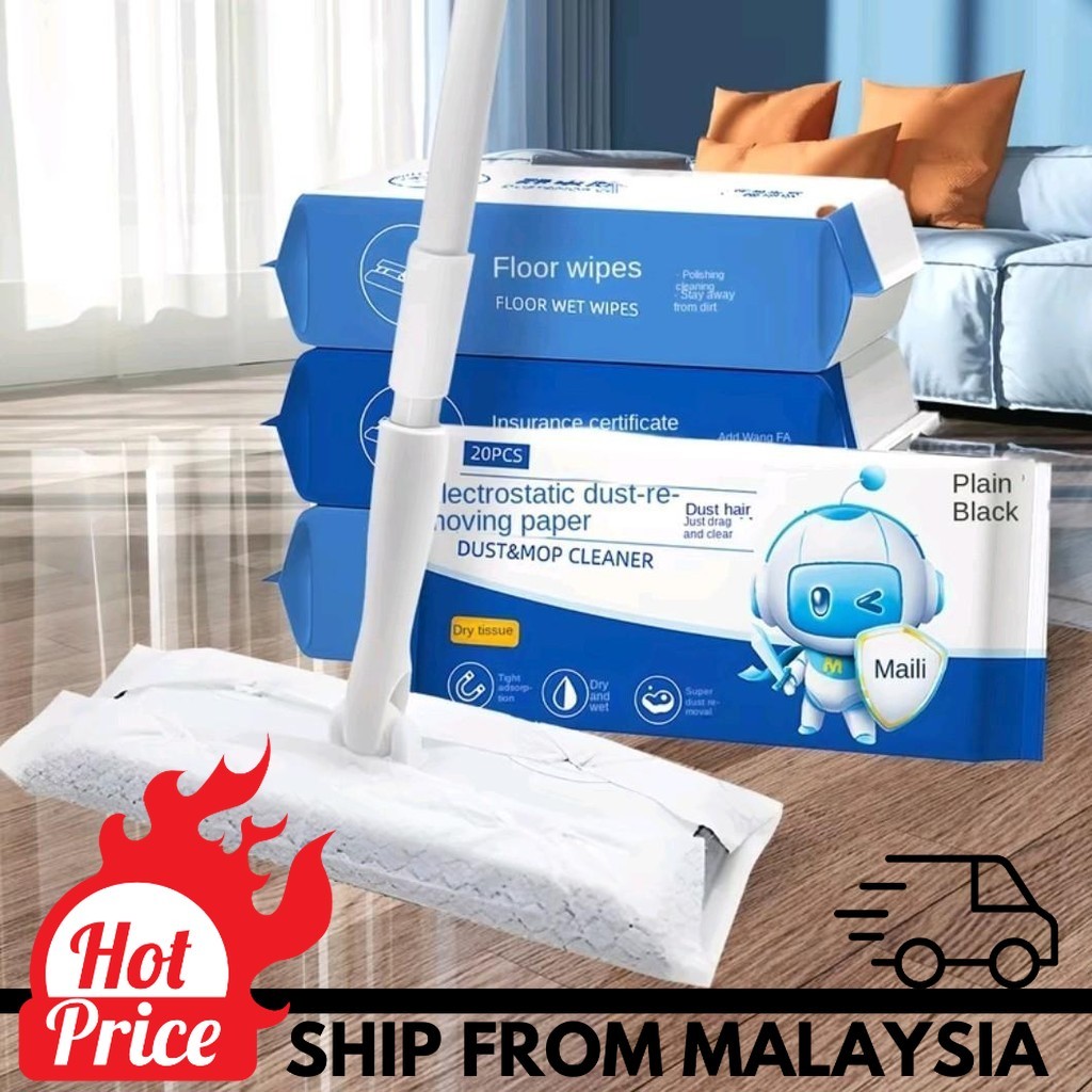 Penyapu Mop Tisu Pakai Buang | Wiper Wet Tissue | Mop Lantai | Shopee ...