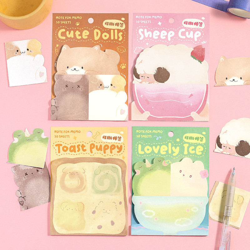 Cdaily|Cute Special-Shaped Notes Japanese Soft Cute Animal Notes ...