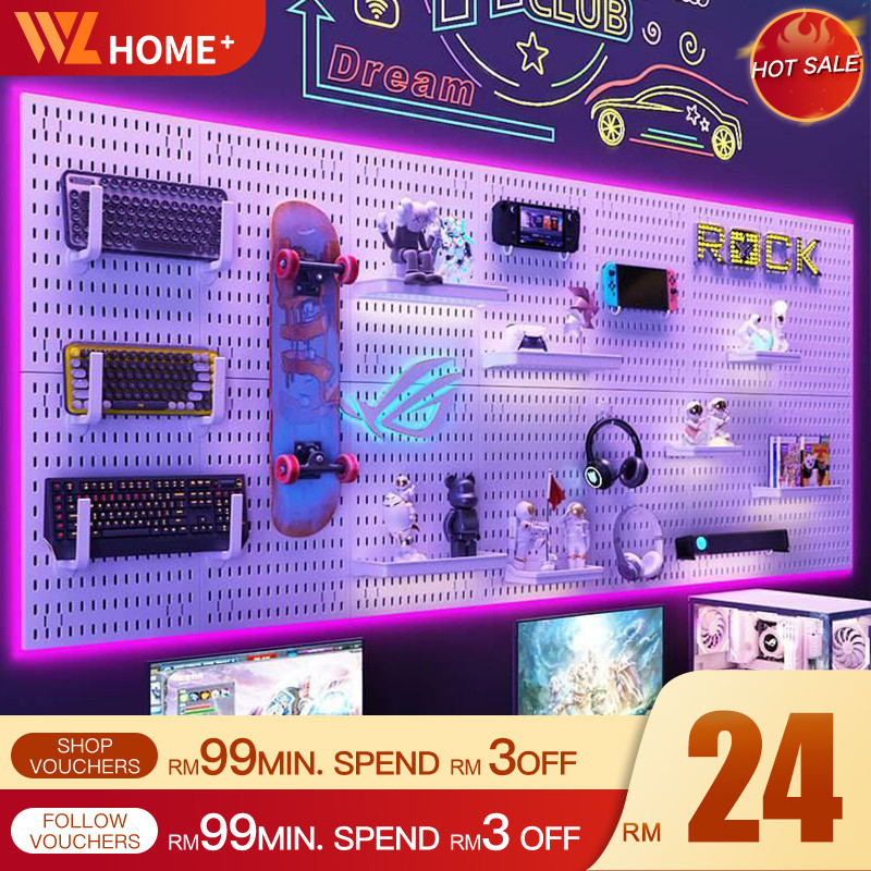 Gaming Table Rack DIY Shelf Pegboard Rack Board Wall Storage Shelf ...