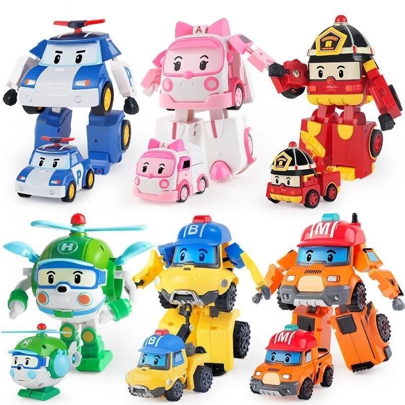 Transforming Police Car Sheriff Polly Robot Transforming Toy Amba Haili ...