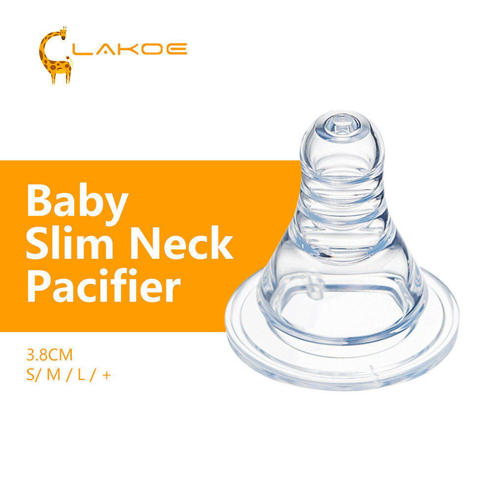Lakoe Puting Baby Pacifier 3.8cm Natural Standard/Slim Neck Pacifier Bayi Botol Soft Silicon ...