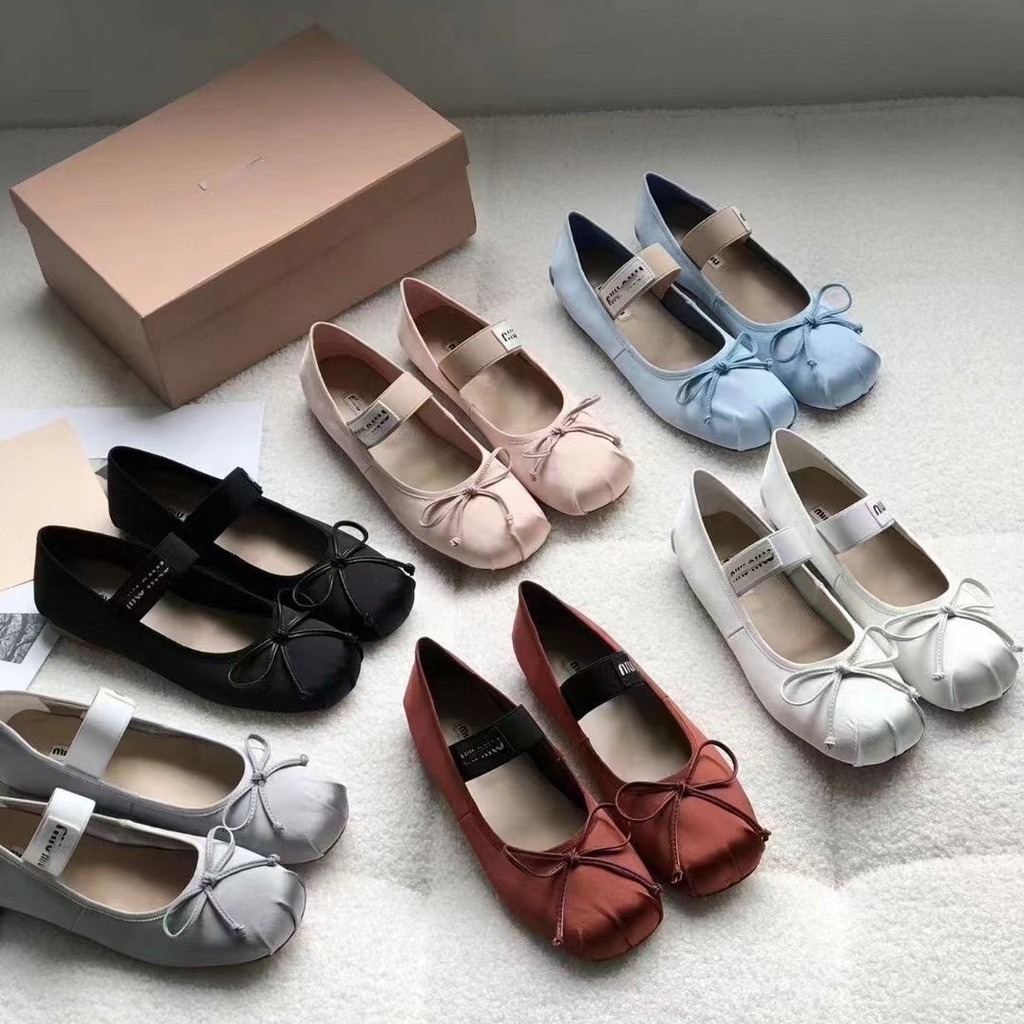 High Version miu Bow Ballet Flat Shoes Women Spring Autumn All-Match ...