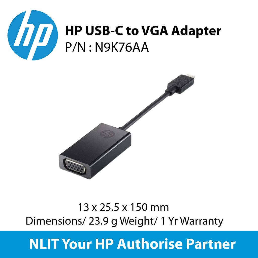 HP USB-C to VGA Adapter N9K76AA | Shopee Malaysia