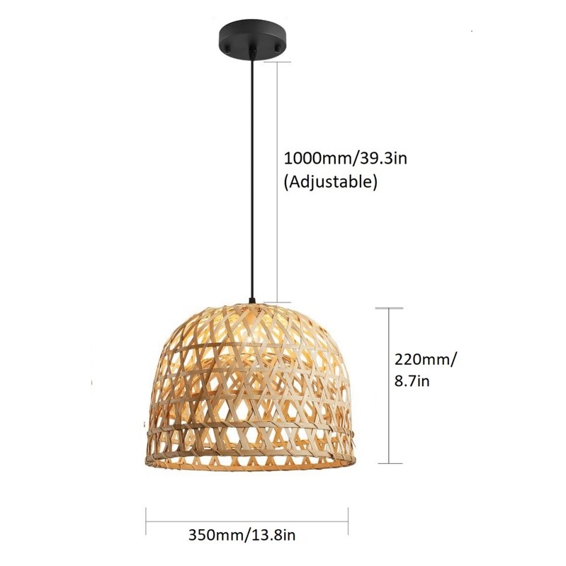 Japanese Muji Pendant Lamp Rattan Lampu Bamboo Pendant Light Muji ...