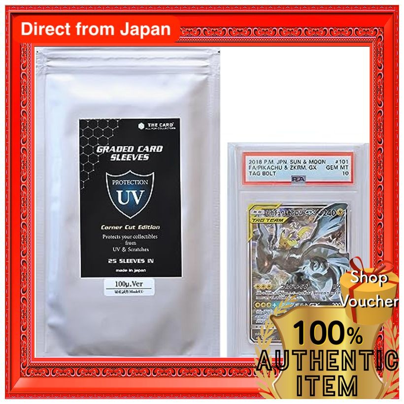 TCG Grading PSA Special UV Cut Sleeves Corner Cut Edition 100 Micron Extra Thick Specification ...