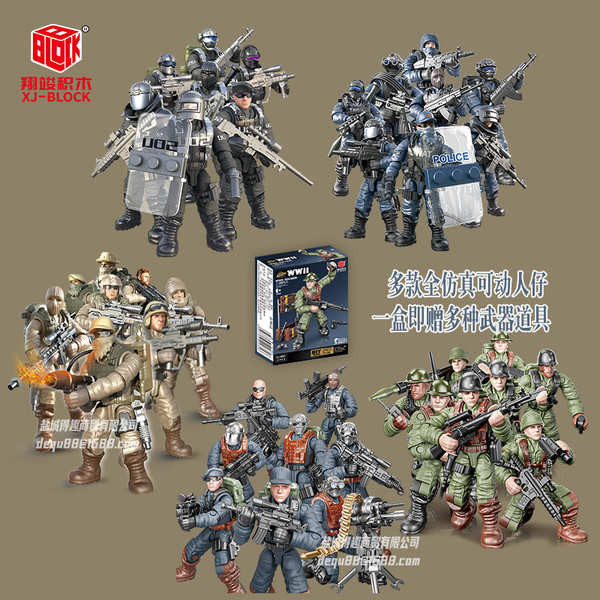 lego brick lego ninjago robot Xiang Jun Blok Bangunan SWAT Askar Anak ...