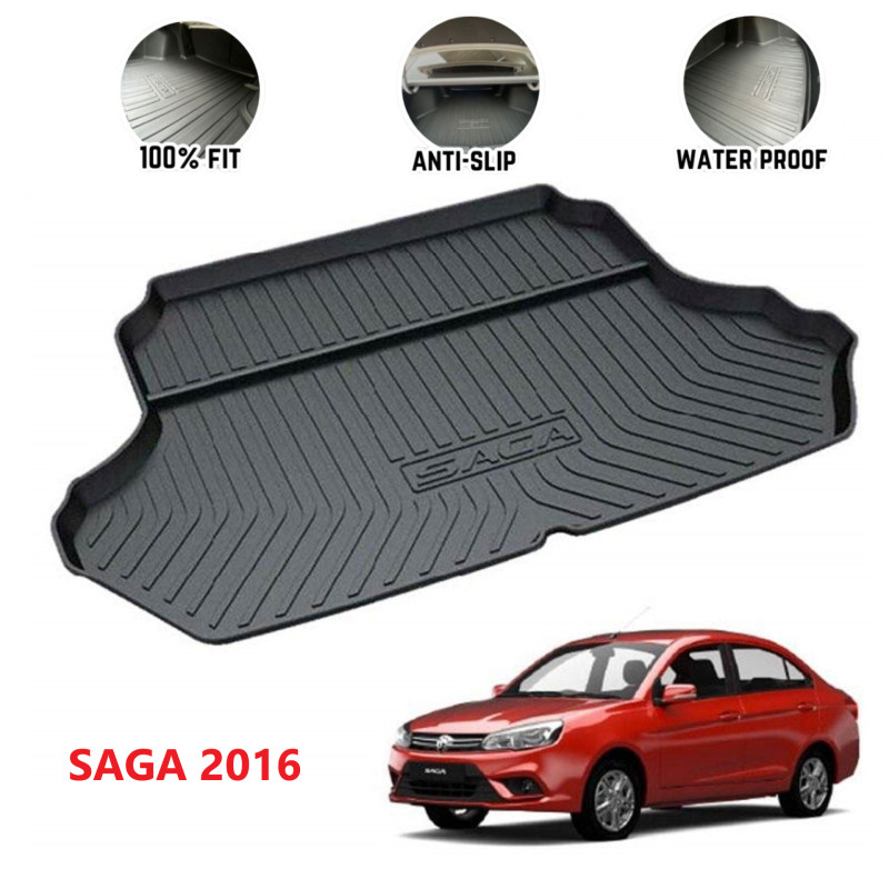 PROTON SAGA 2016 -2024 Custom Fit ABS Rear Car Boot Cargo Trunk Tray ...