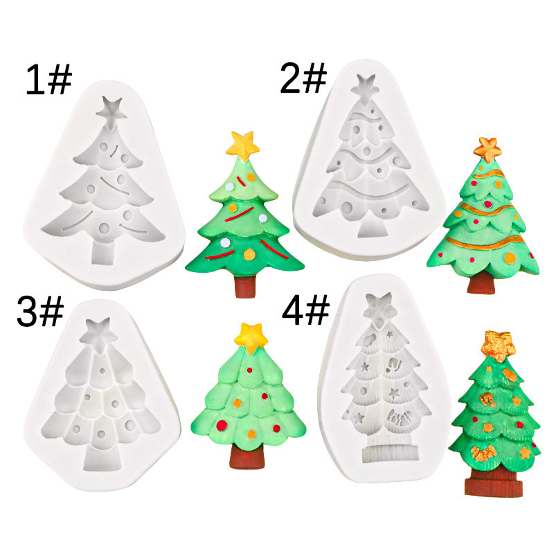 Christmas Tree Modeling Silicone Mold Christmas Series Baking Mold Cake Decoration Chocolate ...