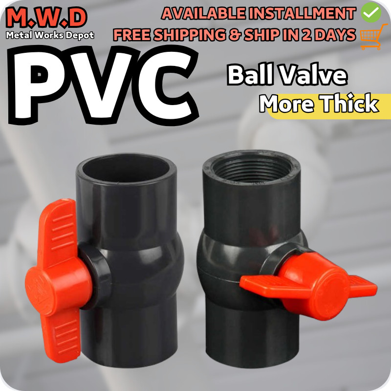 PVC Ball Valve Socket End Thread End 1/2" 3/4" 1" 1.1/4" 1.1/2" 2 ...