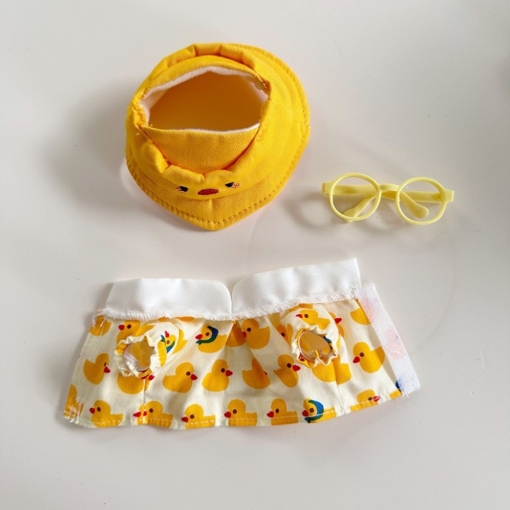 Labubu Macaron Costume Little Yellow Duck Set Dress + Hat + Glasses for ...