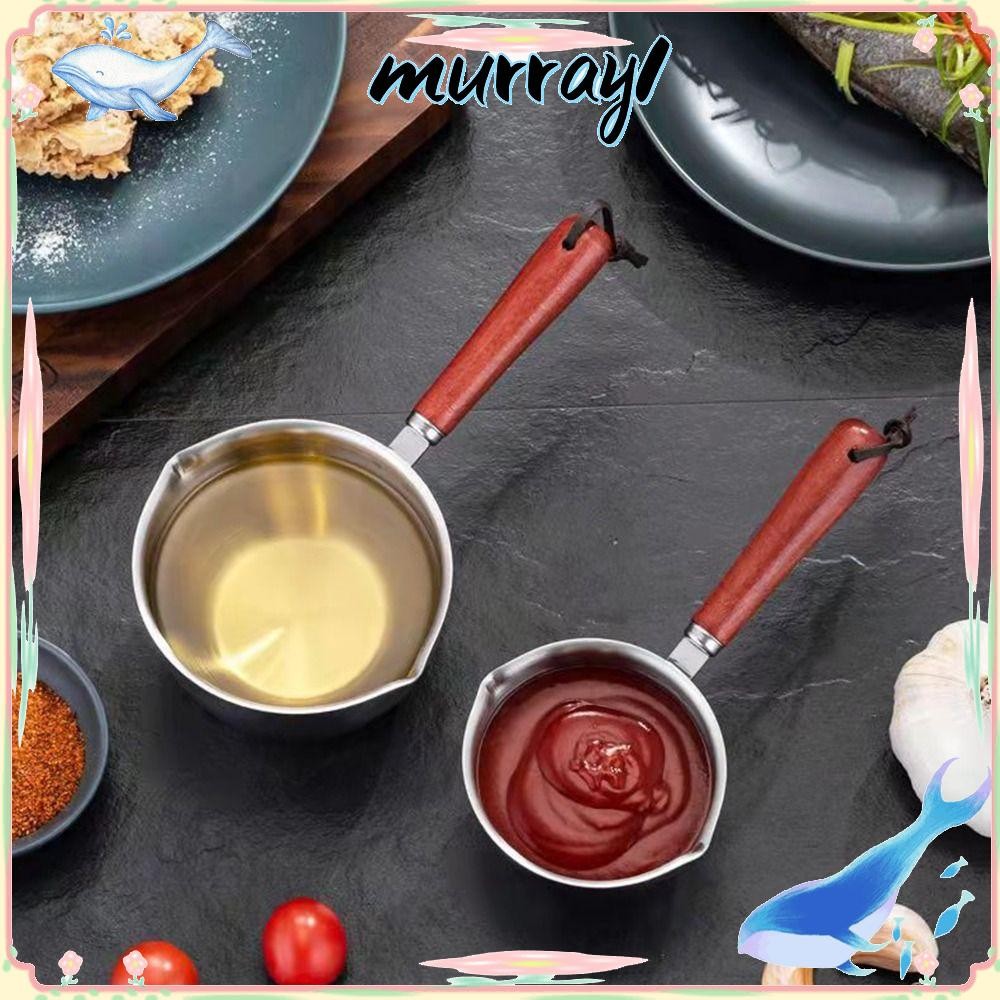 MURRAY1 Mini Sauce Pan Small Gravy Wooden Handle Stainless Steel ...