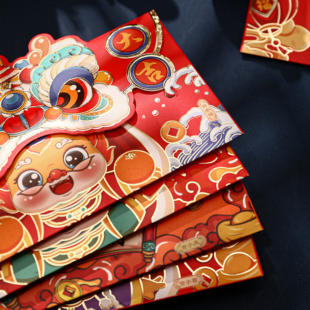 4/6pcs 2025 Snake paper Angpao Angpau Red Packet 2025 Year of the Snake ...