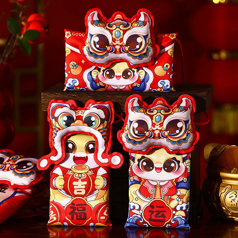 Year of the Snake New Year Cloth Art Red Packet Bag Chinese New Year Creative Ten Thousand Yuan ...