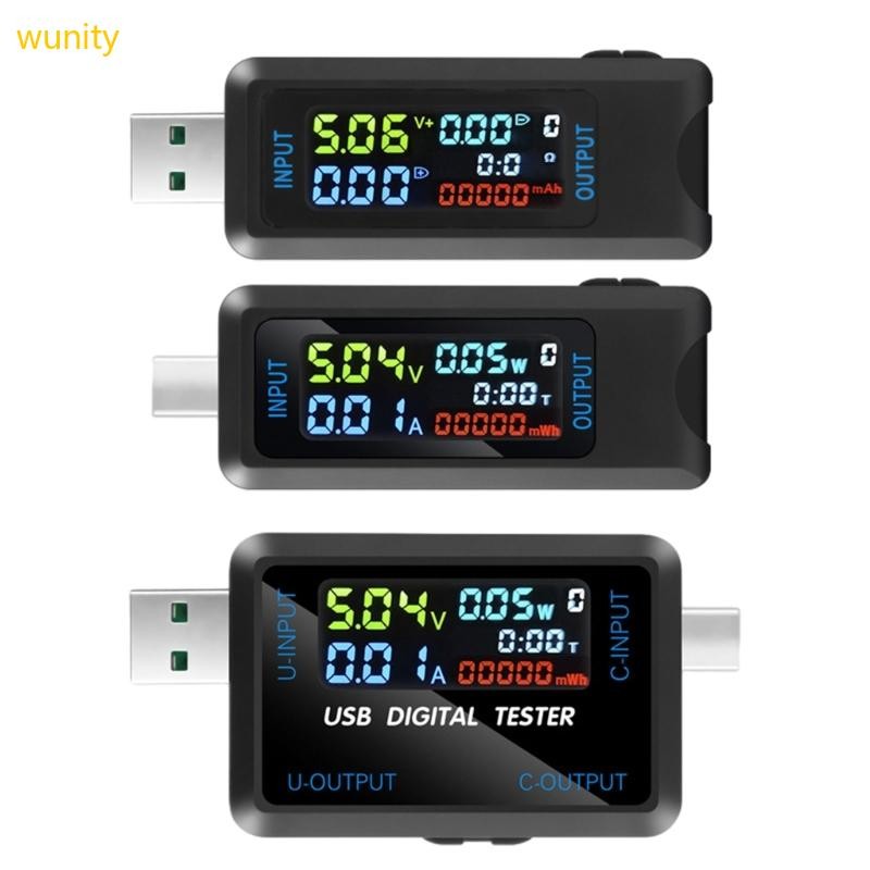 Wuni USB Tester Type C DigitalVoltmeter Amp Voltage Current Monitor USB ...
