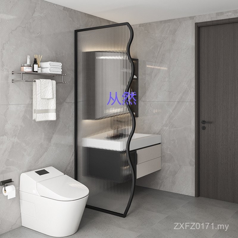 Nordic Simple Toilet Toilet Screen Wave Dry Wet Separation Mesh Glass ...