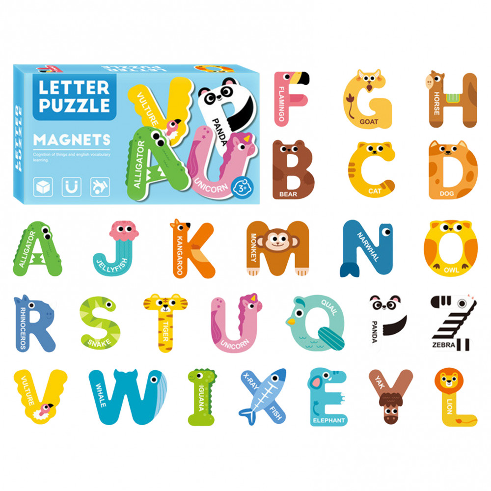 YL Magnetic Letters Fridge Magnets , 26 Uppercase Letters , Animal ...