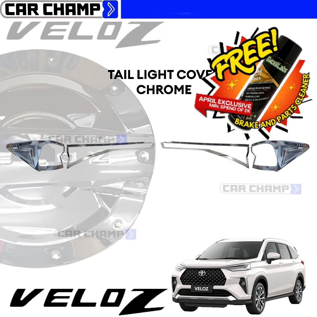 Toyota Veloz 2022 to 2025 Taillight Cover Matte Black / Chrome Tail ...