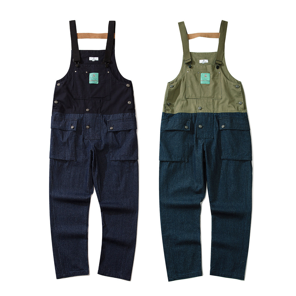 - Men's Clothing ∣ Ami Khaki Retro Color Matching Overalls Overalls ...
