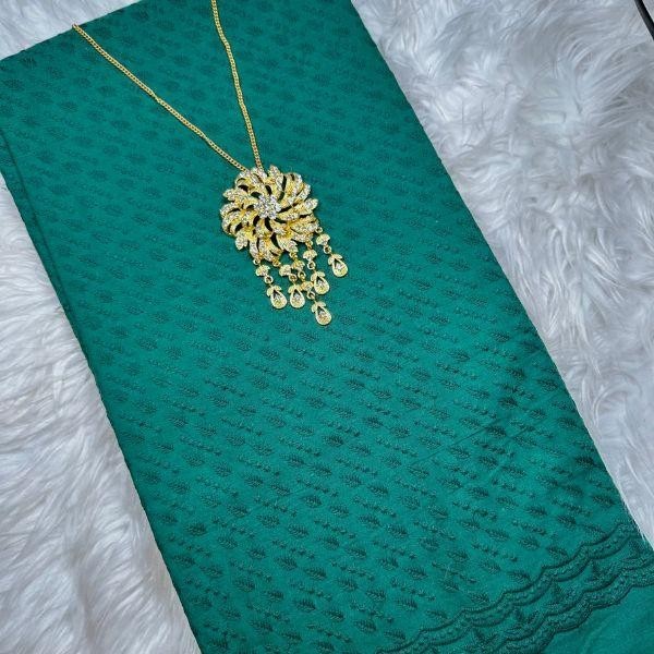 KAMDAR KAIN COTTON CHIKAN EMBROIDERY 58" OPEN METER/METRE KAIN BAJU ...