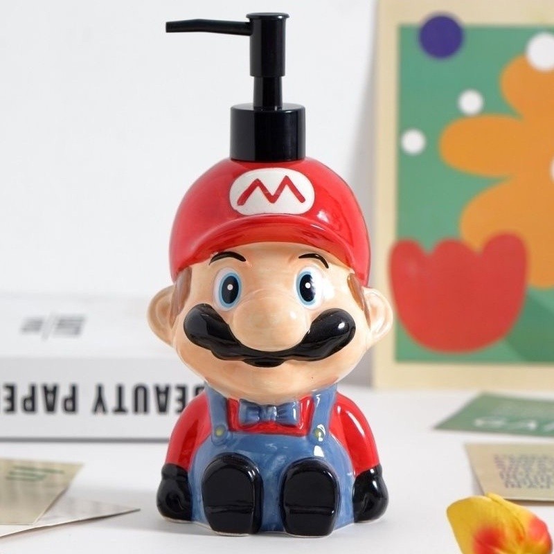 Mario Seated Soap Liquid Press Empty Bottle Cartoon Game Hand Sanitizer ...