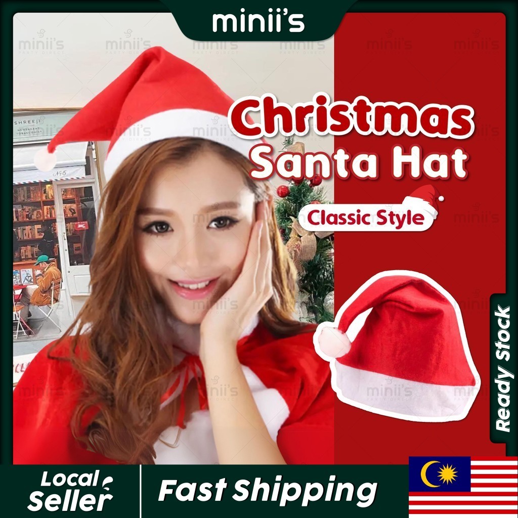 MINIIS Christmas Hat Santa Hat Topi Krismas Topi Christmas Cap Cute Hat ...