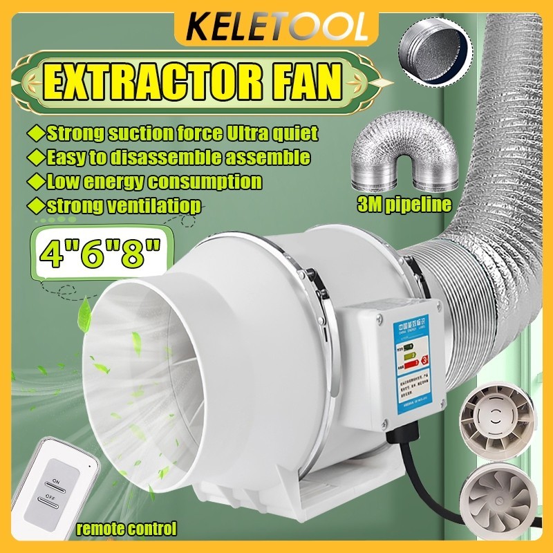 4 "/6"/8 "inch high suction straight exhaust duct booster fan exhaust ...