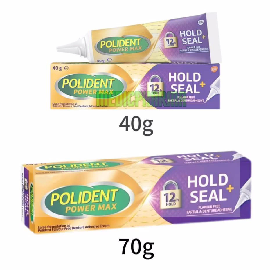 Polident Power Max - Denture Adhesive Cream Max Hold + Seal 40G/70G ...