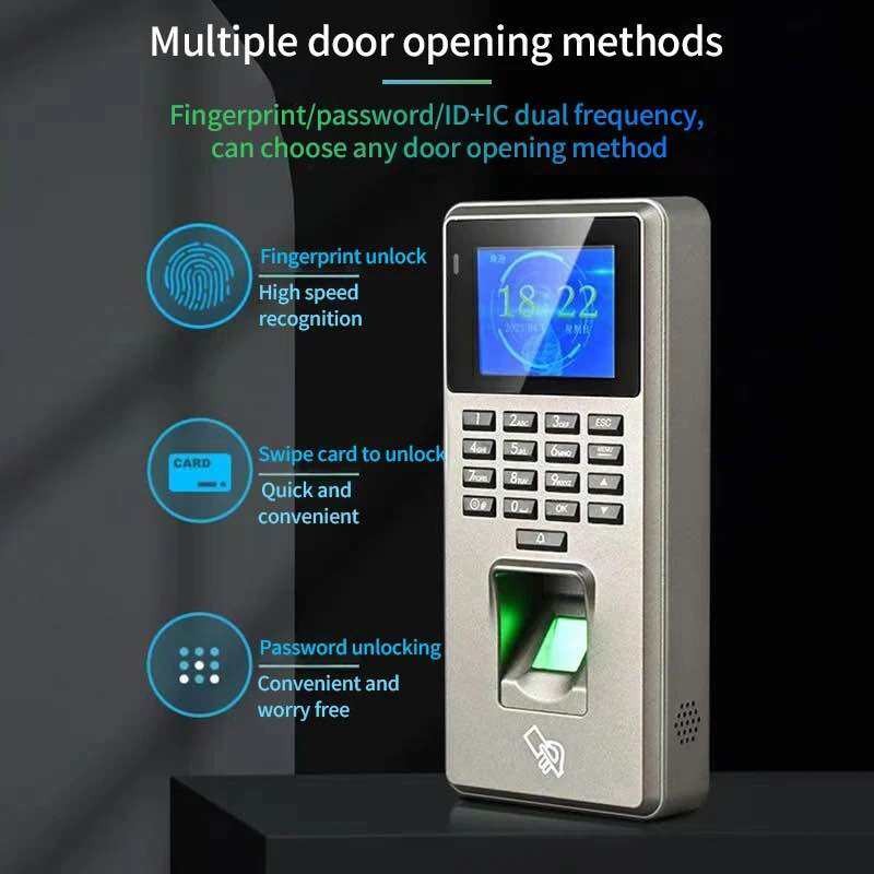 Fingerprint Password Attendance Machine Time DC 12V 2.8in TFT HD Display Card Door Access ...