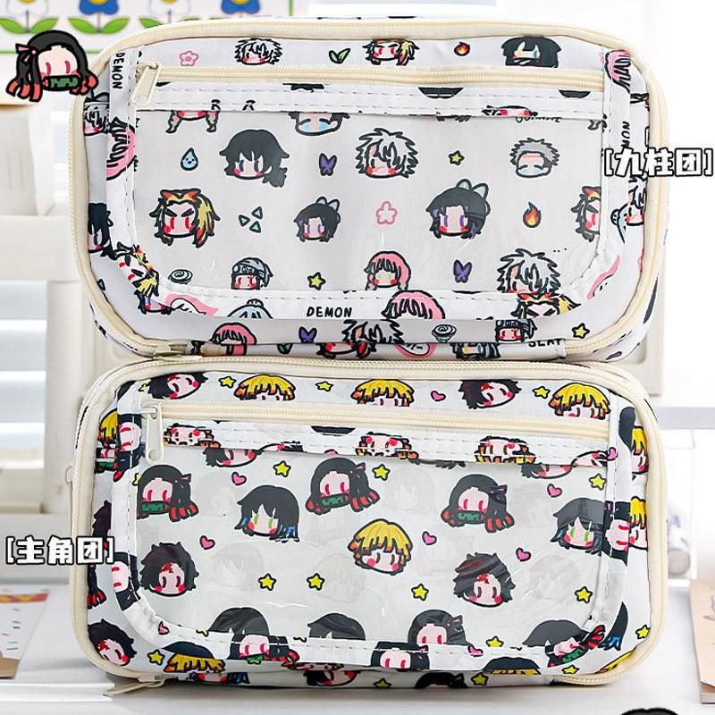 Cute Anime Demon Slayer kimetsu no yaiba Transparent Pencil Bag Kamado ...