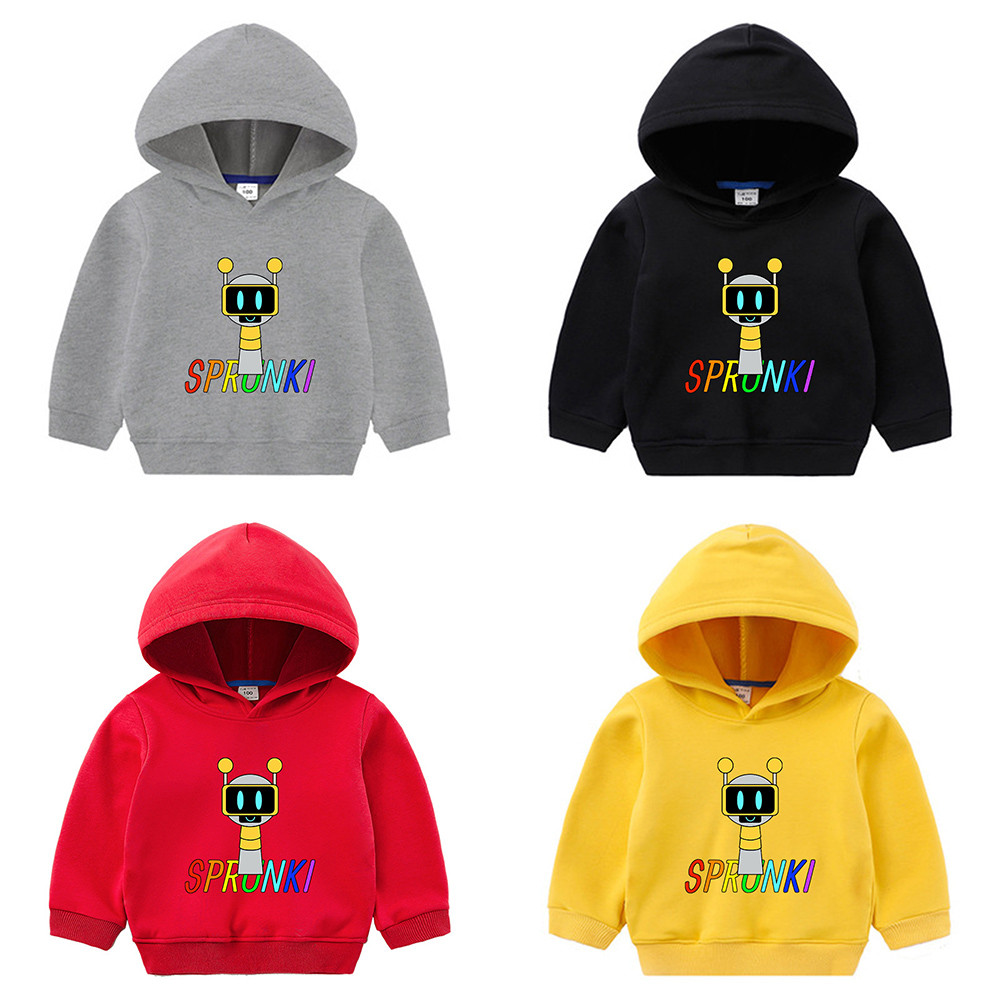 Dingyuan Sprunki Fun Bot Children's Hoodie Kids Simple Casual Cartoon ...