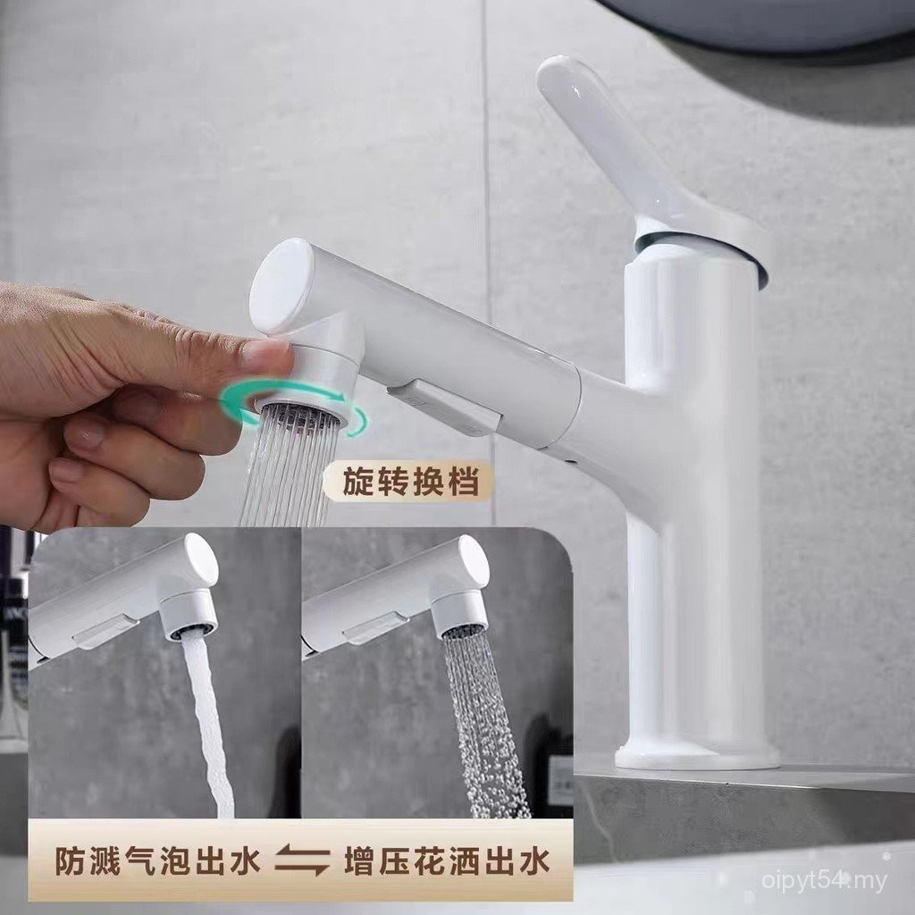 Paip air besen mencuci tangan tarik gangsa penuh putih panas dan sejuk ...