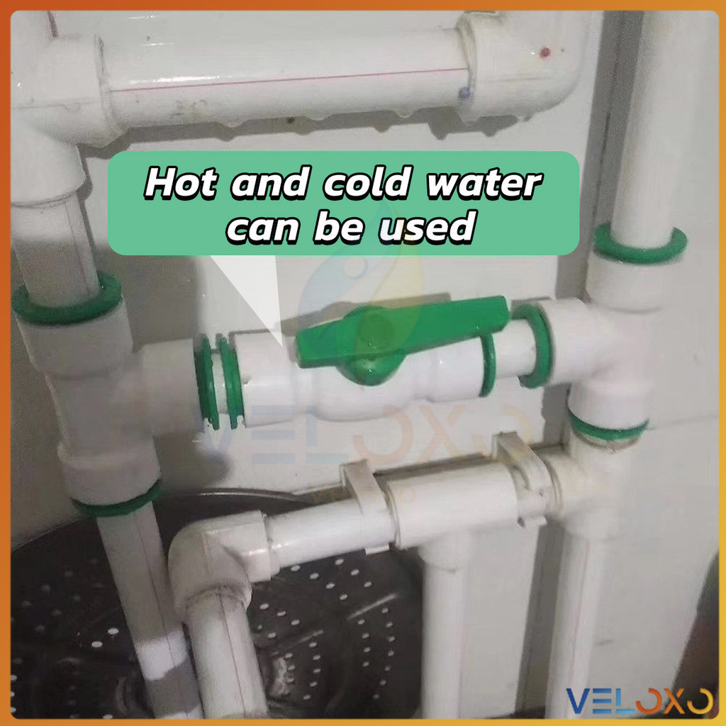 VEO PPR Quick Connector Hot/Cold Water Pipe PE Fittings 1/2''(20mm)' 3/4''(25mm) | Shopee Malaysia