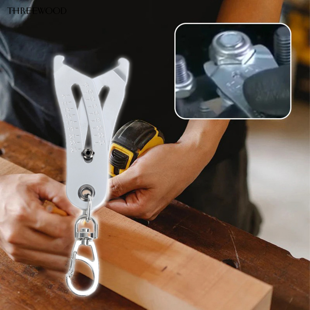 Precision Thread Ruler Keychain Portable Metric Thread Ruler Handy ...