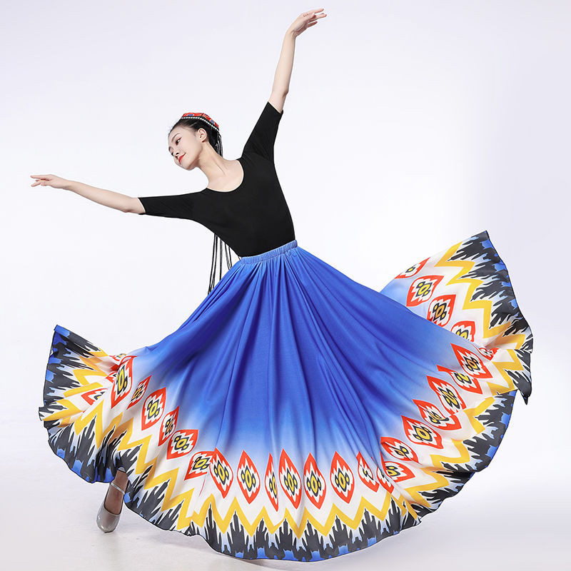 Xinjiang Dancing Ethnic Style Classical Dance Practice Skirt Bust Large Swing Chinese ...