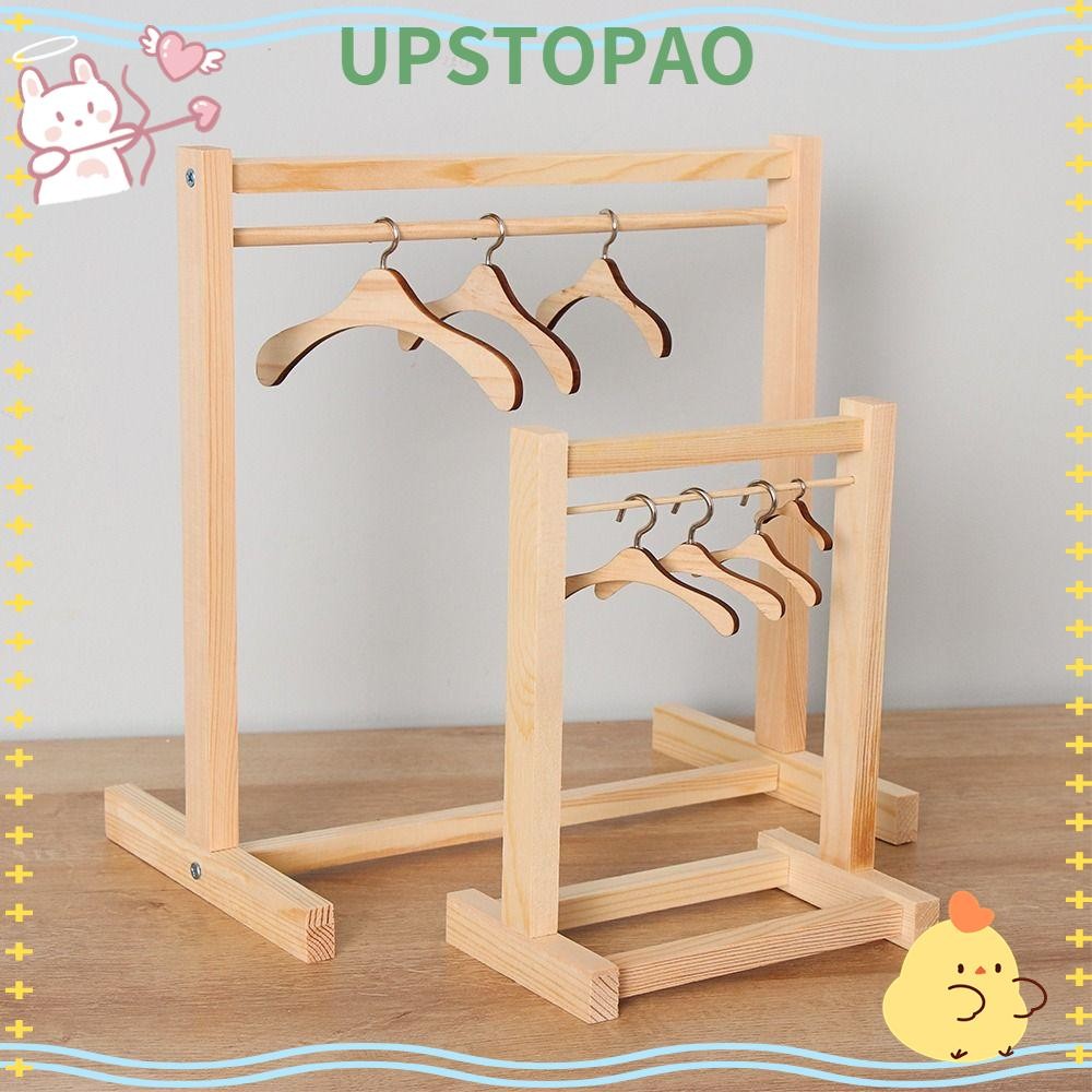 UPSTOPAO Wooden Clothes Rack, Stuffed Toys Accessories Handmade Labubu ...